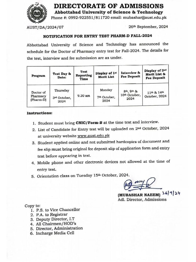 Notifications – AUST